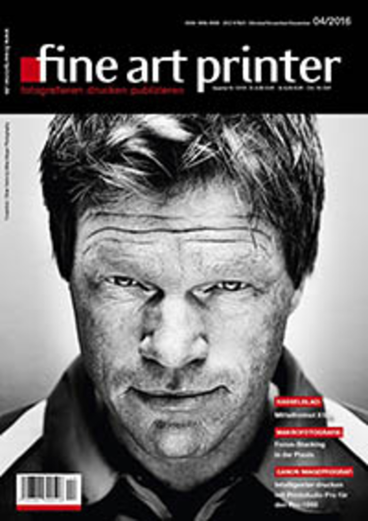 Titan Oliver Kahn als Cover von FAP 4/16 / Archiv / FineArtPrinter. Wie die Datei zum Print wird ...