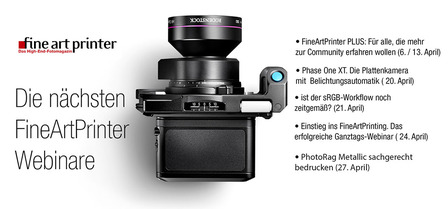 Die nächsten FineArtPrinter Webinare / FineArtPrinter. Wie die Datei zum Print wird ...